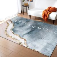 China Customizable Marble Polyester Carpet 1.6x2.3m Living Room Bedroom Floor Mat for sale