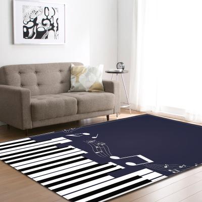 China Customizable Art Piano Polyester Carpet 100% Polyester Machine Washable Rug 0.5x1m for sale