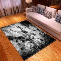 China Custom Polyester Skeleton Floor Mat 150x210cm Machine Washable Living Room Carpet for sale