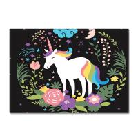 China Custom Cartoon Unicorn Polyester Carpet Floor Mat 80x120cm Machine Washable for sale