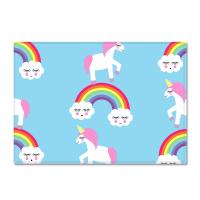China Custom Cartoon Unicorn Polyester Carpet Floor Mat 80x120cm Machine Washable for sale