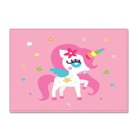 China Custom Cartoon Unicorn Polyester Carpet Floor Mat 80x120cm Machine Washable for sale