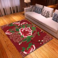 China Custom Vintage Polyester Carpet 1.2x1.6m Machine Woven Floor Mat for Living Room Bedroom for sale