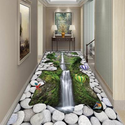 China Custom 3D Floor Painting Polyester Carpet Anti Slip Water Absorbing Mat 80x120cm for sale