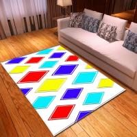 China Custom Round Polyester Geometric Floor Mat 100x150cm Machine Washable Carpet for Living Room Bedroom for sale