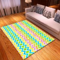 China Custom Round Polyester Geometric Floor Mat 100x150cm Machine Washable Carpet for Living Room Bedroom for sale
