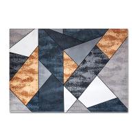 China Custom Round Polyester Geometric Floor Mat 100x150cm Machine Washable Carpet for Living Room Bedroom for sale