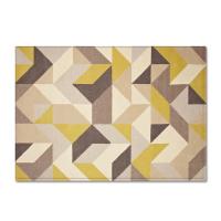 China Custom Round Polyester Geometric Floor Mat 100x150cm Machine Washable Carpet for Living Room Bedroom for sale