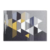 China Custom Round Polyester Geometric Floor Mat 100x150cm Machine Washable Carpet for Living Room Bedroom for sale