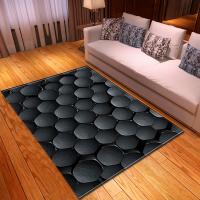 China Custom Round Polyester Geometric Floor Mat 100x150cm Machine Washable Carpet for Living Room Bedroom for sale