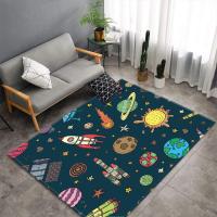 China Custom Round Polyester Carpet 1.5x2m Machine Washable Floor Mat for Living Room Bedroom for sale