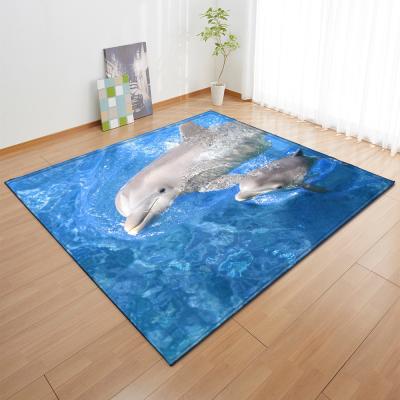 China Custom Round Polyester Carpet 1.5x2m Machine Washable Floor Mat for Living Room Bedroom for sale