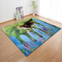 China Custom Round Polyester Carpet 1.5x2m Machine Washable Floor Mat for Living Room Bedroom for sale