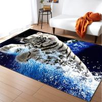 China Custom Round Polyester Carpet 1.5x2m Machine Washable Floor Mat for Living Room Bedroom for sale
