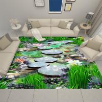 China Customizable Non Skid 3D Printed Polyester Rug 100x120cm Living Room Area Carpet for sale