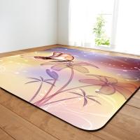 China Customizable Round Polyester Living Room Carpet 80x120cm Machine Washable Floor Mat for sale