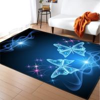 China Customizable Round Polyester Living Room Carpet 80x120cm Machine Washable Floor Mat for sale