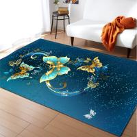 China Customizable Round Polyester Living Room Carpet 80x120cm Machine Washable Floor Mat for sale
