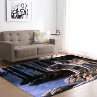 China Custom Polyester Round Carpet 100% Machine Washable Floor Mat for Living Room Bedroom for sale