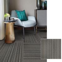China Commercial Block Stripe Floor Mat 50x50cm Polyester Carpet for Hotel Conference Room for sale