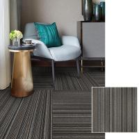 China Commercial Block Stripe Floor Mat 50x50cm Polyester Carpet for Hotel Conference Room for sale