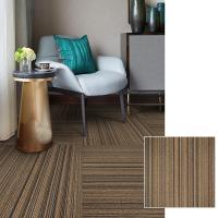 China Commercial Block Stripe Floor Mat 50x50cm Polyester Carpet for Hotel Conference Room for sale