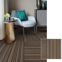 China Commercial Block Stripe Floor Mat 50x50cm Polyester Carpet for Hotel Conference Room for sale