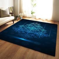 China Customizable Nonslip Snow Area Rug 100% Polyester Machine Washable Round Carpet for Living Room Dining Room for sale