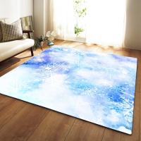 China Customizable Nonslip Snow Area Rug 100% Polyester Machine Washable Round Carpet for Living Room Dining Room for sale