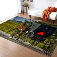 China Custom Round Polyester Carpet Anti Skid Floor Mat 100x200cm Machine Washable for sale