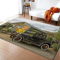 China Custom Round Polyester Carpet Anti Skid Floor Mat 100x200cm Machine Washable for sale