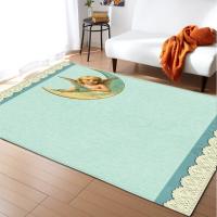 China Custom Round Polyester Carpet Anti Skid Floor Mat 100x200cm Machine Washable for sale