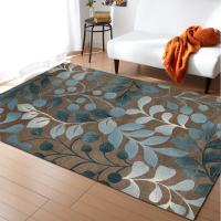 China 99x152cm Washable Flower Pattern Polyester Dining Room Rug Floor Mat Carpet for sale