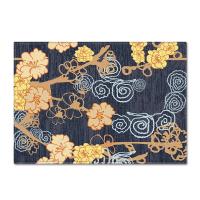 China 99x152cm Washable Flower Pattern Polyester Dining Room Rug Floor Mat Carpet for sale