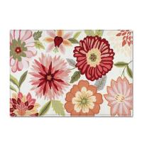 China 99x152cm Washable Flower Pattern Polyester Dining Room Rug Floor Mat Carpet for sale