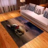 China Custom Polyester Fiber Round Carpet Soft Living Room Bedroom Floor Mat 150x210cm for sale