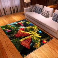 China Customized Round Christmas Living Room Carpet 100% Polyester Machine Washable Rug for sale