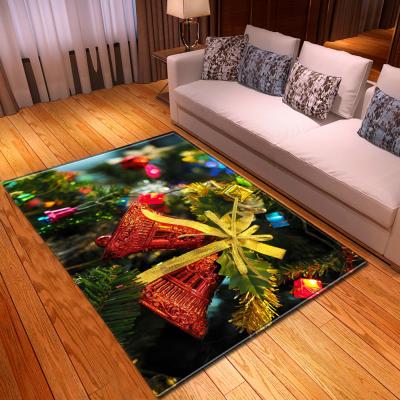 China Customized Round Christmas Living Room Carpet 100% Polyester Machine Washable Rug for sale