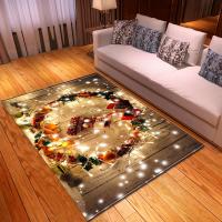 China Customized Round Christmas Living Room Carpet 100% Polyester Machine Washable Rug for sale