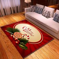 China Customized Round Christmas Living Room Carpet 100% Polyester Machine Washable Rug for sale