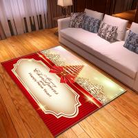 China Customized Round Christmas Living Room Carpet 100% Polyester Machine Washable Rug for sale