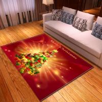 China Customized Round Christmas Living Room Carpet 100% Polyester Machine Washable Rug for sale