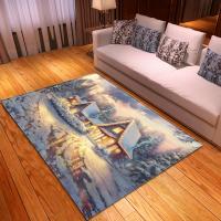 China Customized Round Christmas Living Room Carpet 100% Polyester Machine Washable Rug for sale