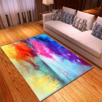 China Custom Square Polyester Non-Slip Living Room Carpet Bedroom Floor Mat 150x210cm for sale