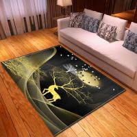 China Custom Square Polyester Non-Slip Living Room Carpet Bedroom Floor Mat 150x210cm for sale