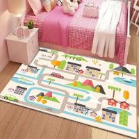 China Customizable Crystal Velvet Children Playroom Rug 80x160cm Polyester Machine Washable for sale