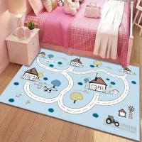 China Customizable Crystal Velvet Children Playroom Rug 80x160cm Polyester Machine Washable for sale