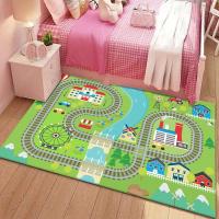 China Customizable Crystal Velvet Children Playroom Rug 80x160cm Polyester Machine Washable for sale