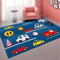 China Customizable Crystal Velvet Children Playroom Rug Parking Lot Mat 100x160cm for sale