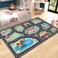 China Customizable Crystal Velvet Children Playroom Rug Parking Lot Mat 100x160cm for sale